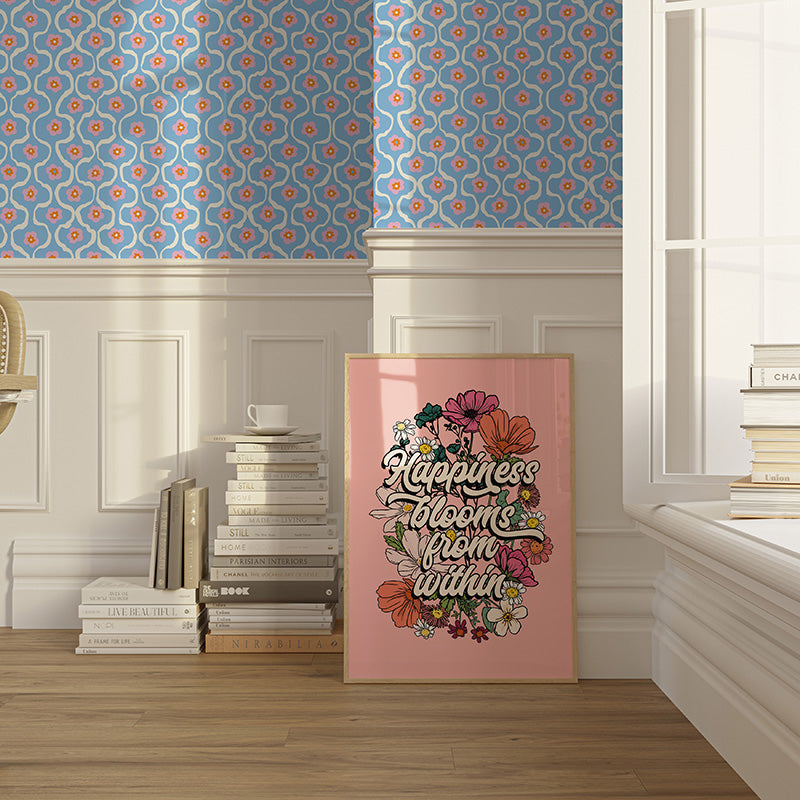 WIGGLE WIGGLE BLUE WALLPAPER – OhSoDaisy