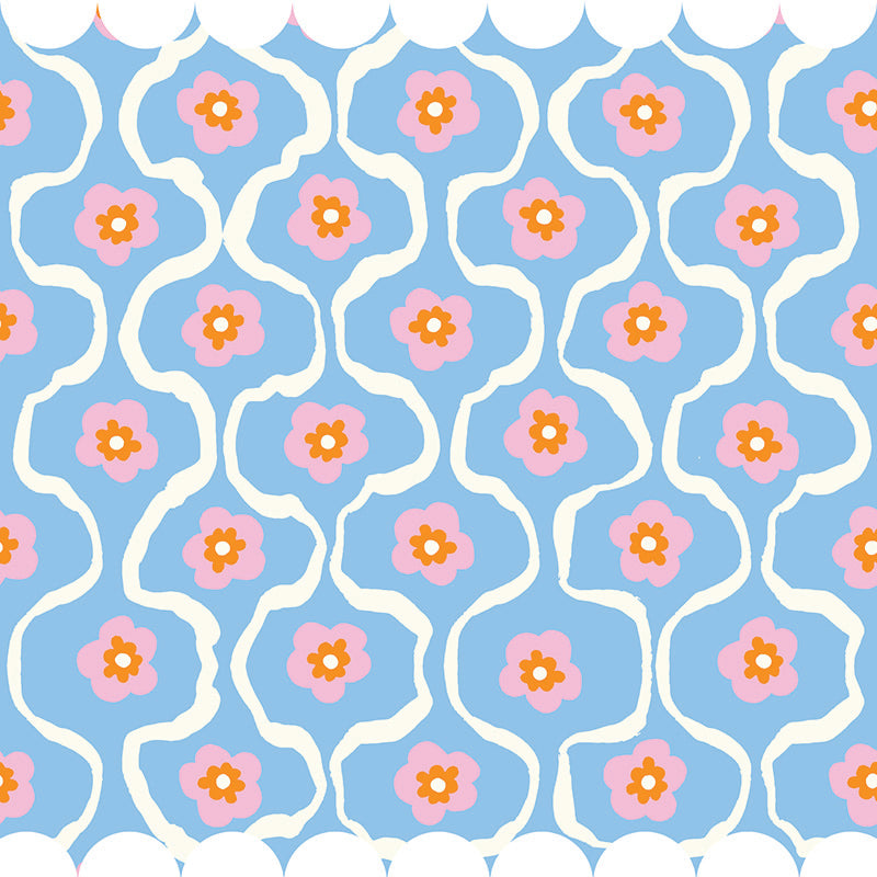 WIGGLE WIGGLE BLUE WALLPAPER – OhSoDaisy