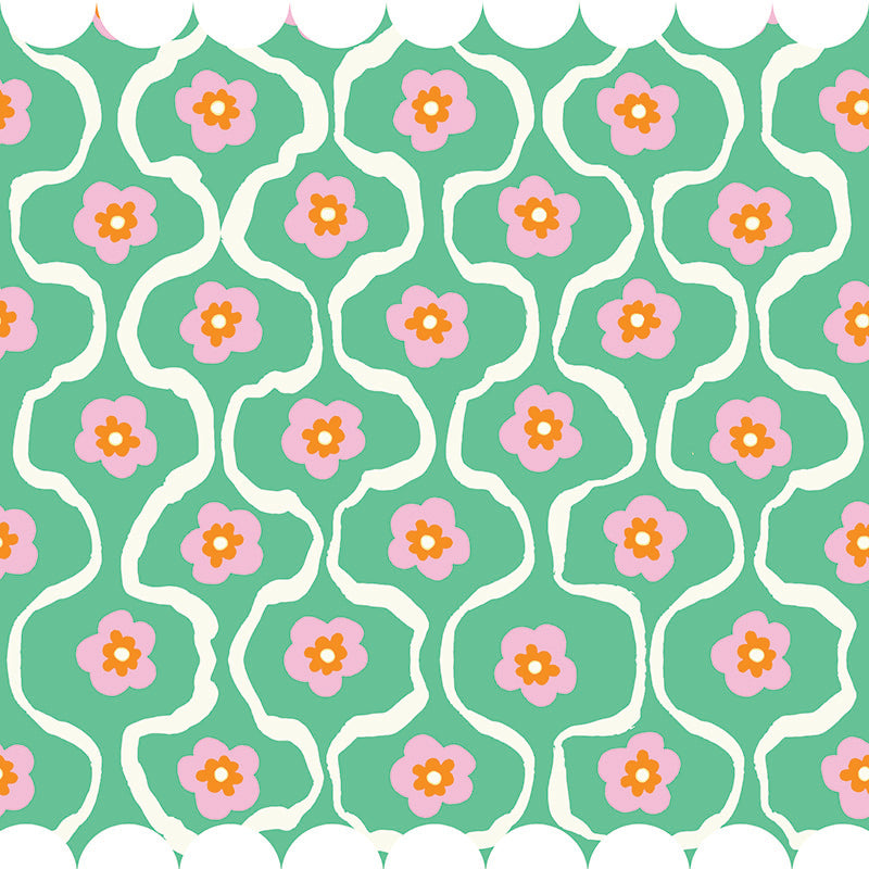 WIGGLE WIGGLE GREEN WALLPAPER – OhSoDaisy